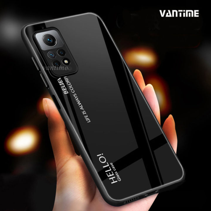 Vantime for Xiaomi Redmi Note 12 Pro 4G Case Gradient Phone Back Hard Glass Cover | Daraz.pk