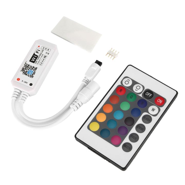 WiFi LED Controller with Remote Control DC5-24V for RGB Strip By Smart ...
