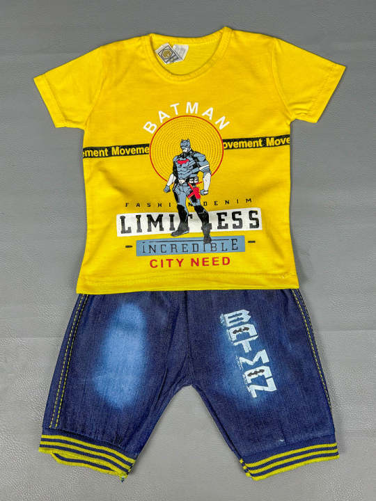 1Yr - 4Yrs Batman Yellow Suit For Kids RZ BS268 | Daraz.pk