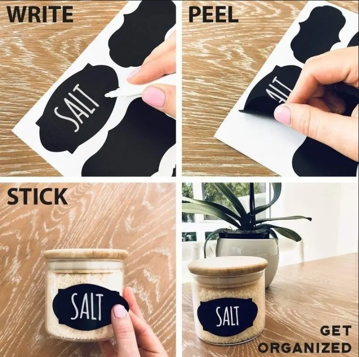 28pcs/set Jars Labels Erasable Chalkboard Labels Waterproof Sticker ...
