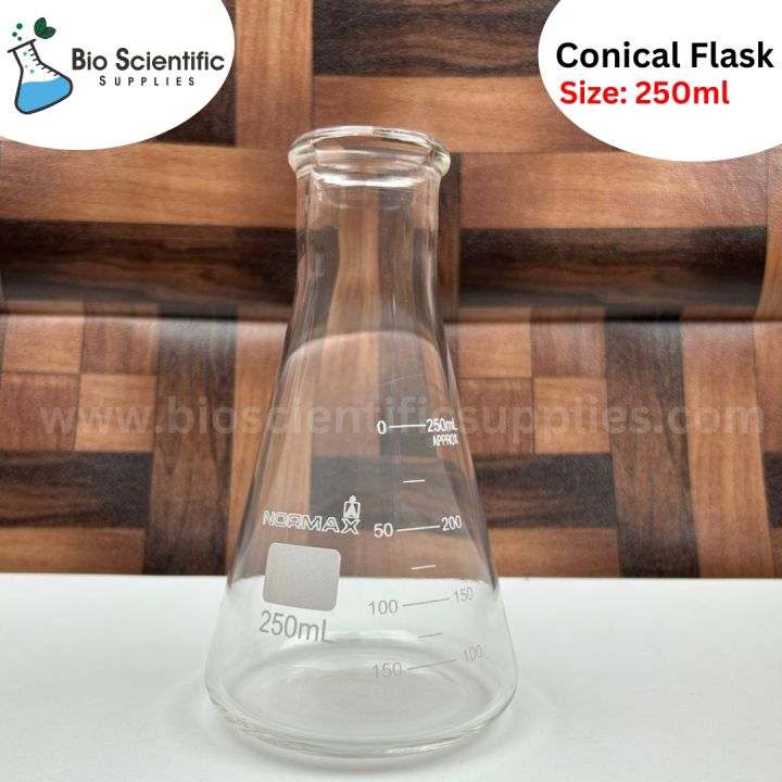 Normax - Borosilicate 3.3 Graduated Conical Glass Flask / Elementary ...