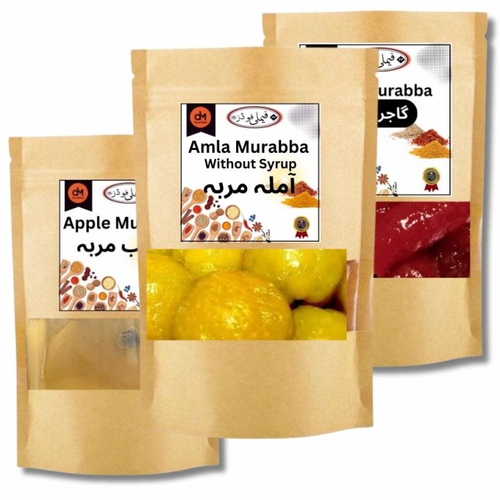 Pack of 3 - Apple Murabba , Amla Murabba & Carrot Murabba (Saib + Amla ...