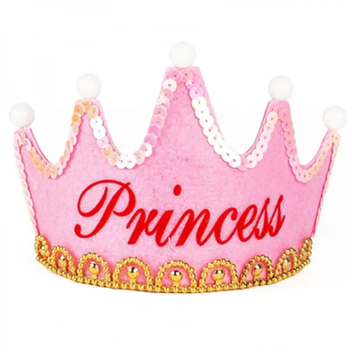 Princess LED Crown For Happy Birthday Girl - Cap Headband Party LED ...