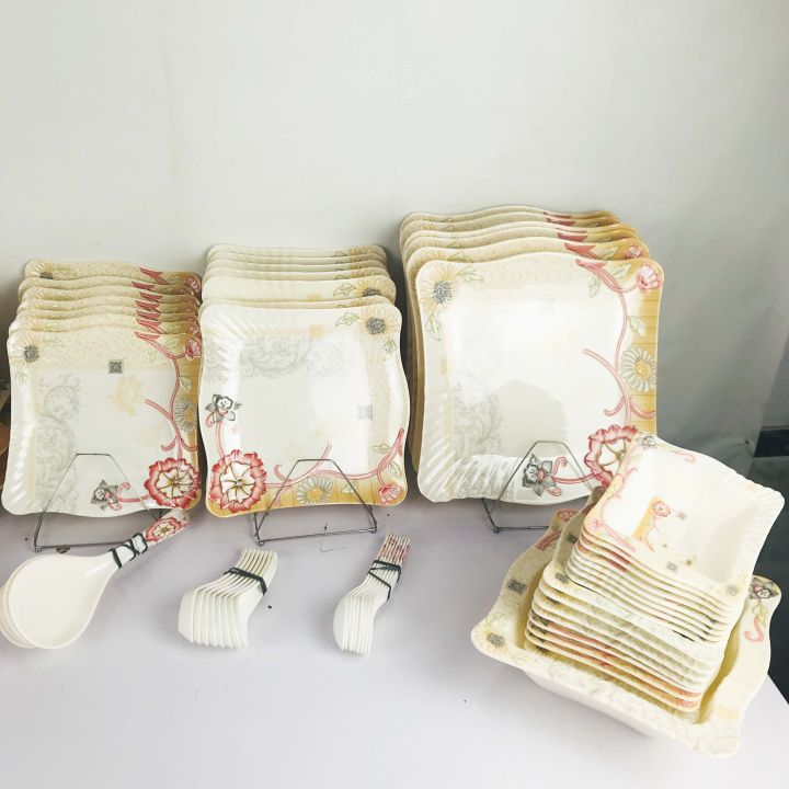 GLOSSY Melamine dinner set - 72 Service Dinner Set 8/8 persons serving ...