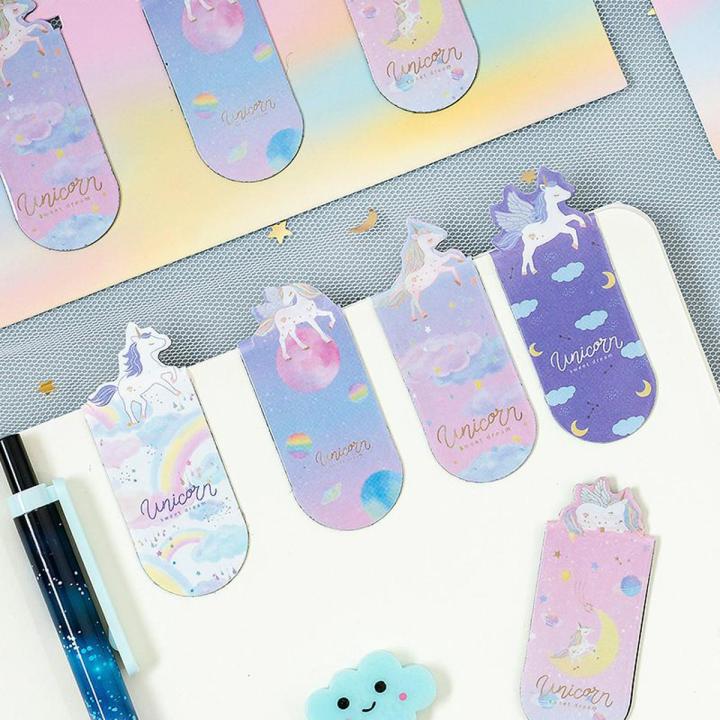 3 pcs/pack Flying Unicorn Magnetic Bookmarks Books Marker of Page ...