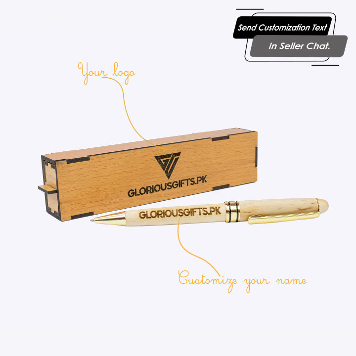 Personalized Engraved Wooden Ballpoint Pen Box Gift Set grandad ...