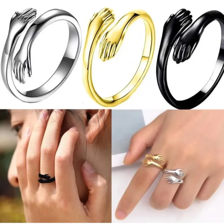 2 PC Premium Simple Adjustable Love Hug Finger Ring For Couples | Clean & Simple Finger Hug ...