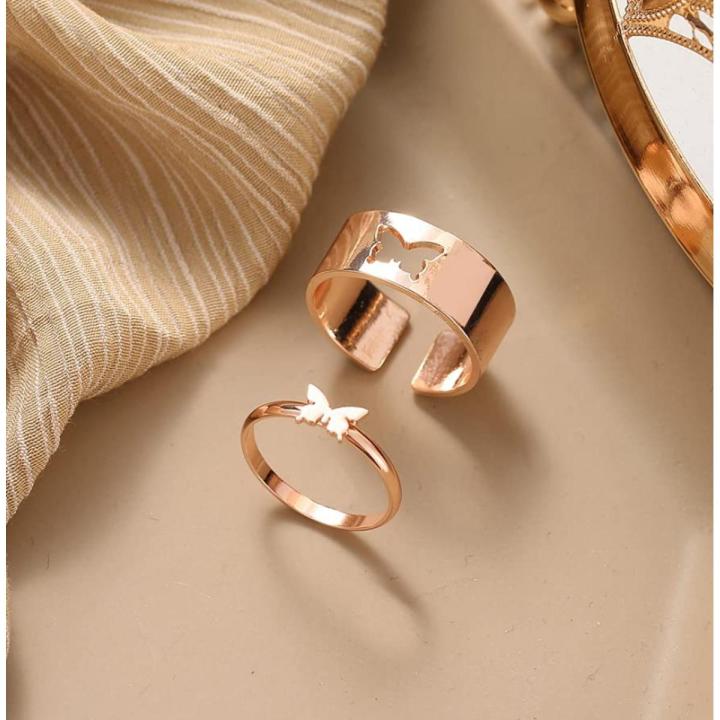 Stunning Butterfly Couple Ring Beautiful Copper Butterfly Rings For Couple Couple Rings Engagement Rings Daraz.pk