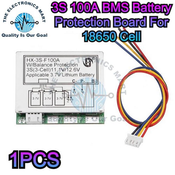 HX-3S-F100A 100A 3S BMS 18650 Battery Protection kit Module In Pakistan ...
