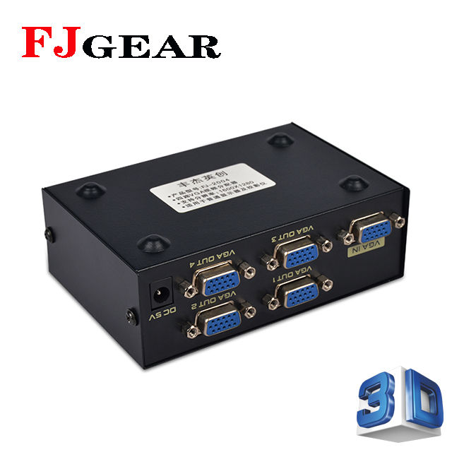 FJGEAR VGA to VGA Splitter 1 input VGA to 4 output VGA port splitter ...