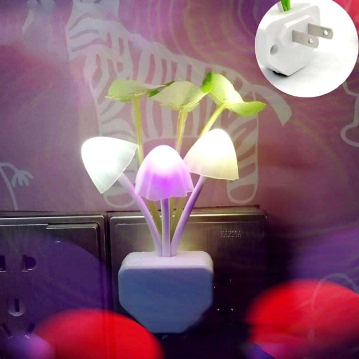 Auto-Sensing LED Mushroom Light with Color Fade – Plug-In Decorative ...