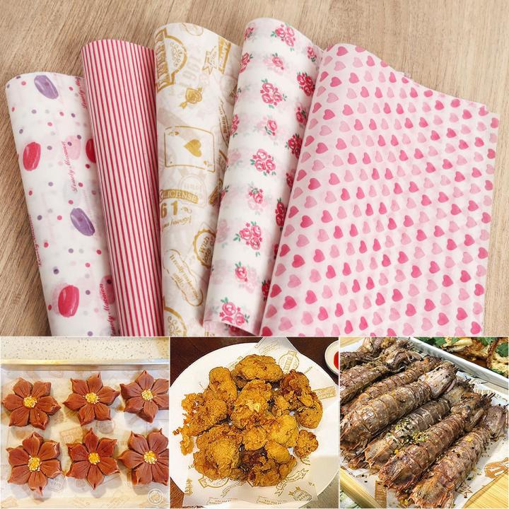 10Pcs/Set Wax Paper Food Grade Grease Wrapping Paper Snack Pad Oil ...