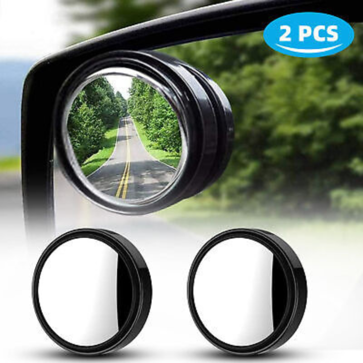 Car Round Mirror Original Glass Rear View Blind spot Side Mirror Wide ...