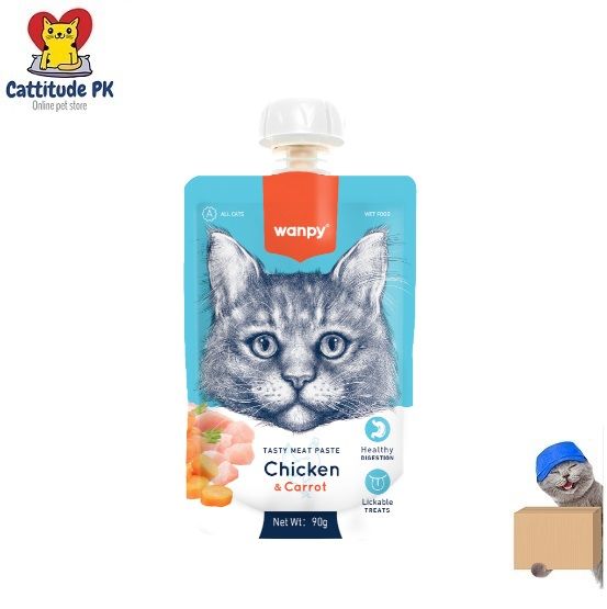 Wanpy Cat Wet Food - Lickable Treat - Chicken & Carrot - 90gm - Wanpy ...
