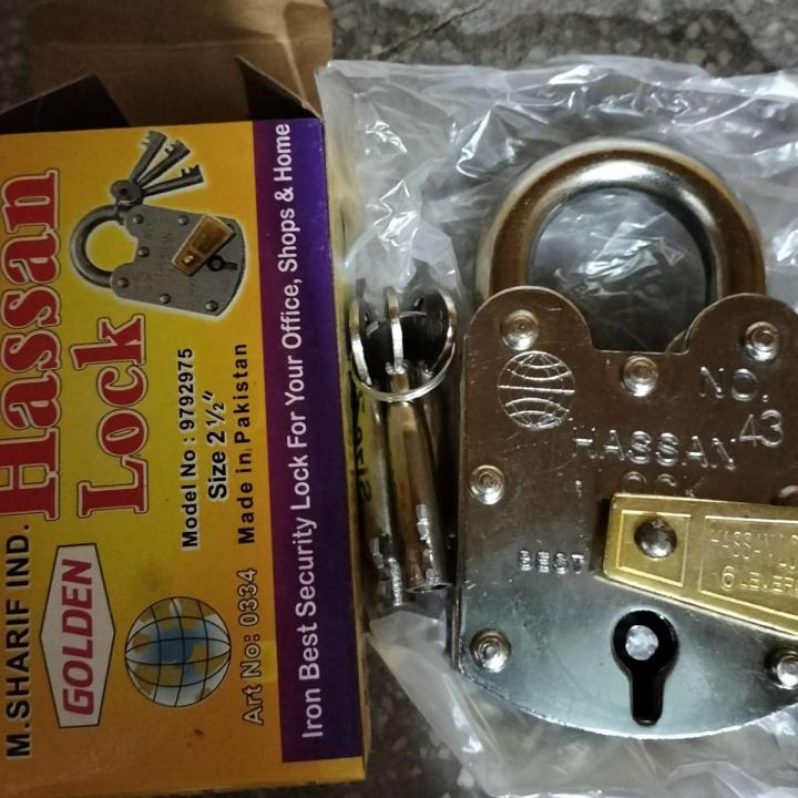 Padlocks lock desi tala with 3 keys golden sides Heavy Duty | Daraz.pk