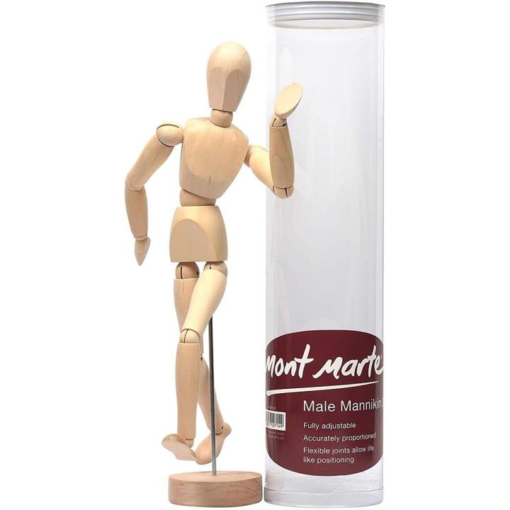 Mont Marte Manikin Male 30cm in Acetate Box - Body Doll, Wooden Puppet ...