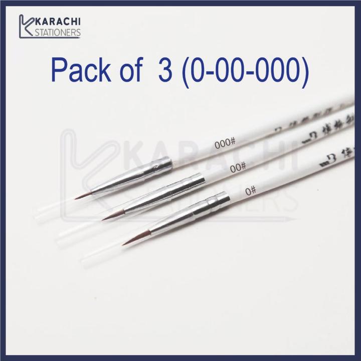 Paint Brushes Artist Water Color Series All Brush Sizes 0,00,000 - 3Pcs ...