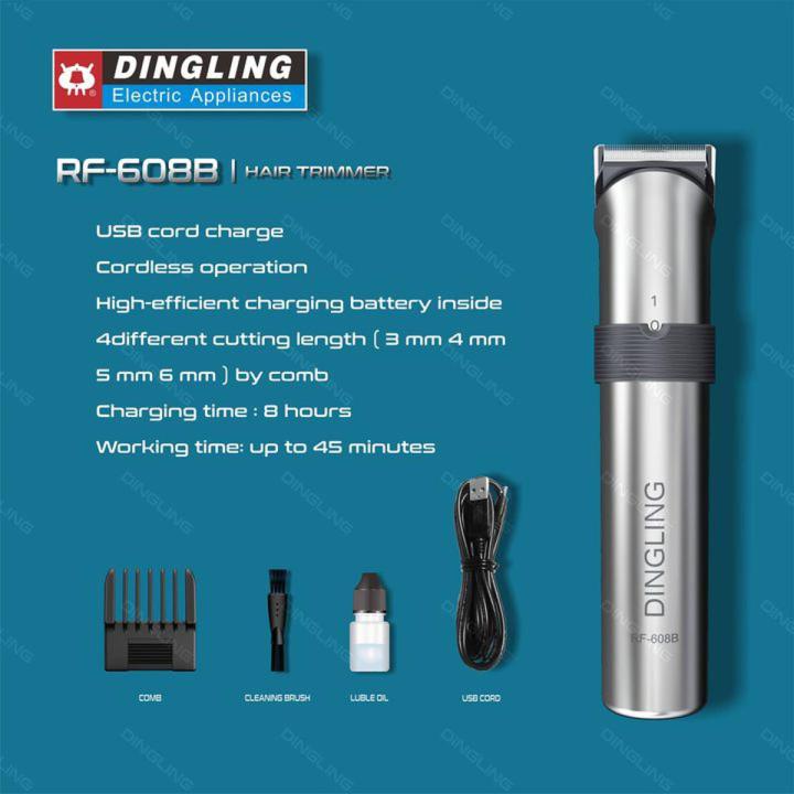Original Dingling Rf-608b USB Rechargeable Trimmer And Shaving Machine ...