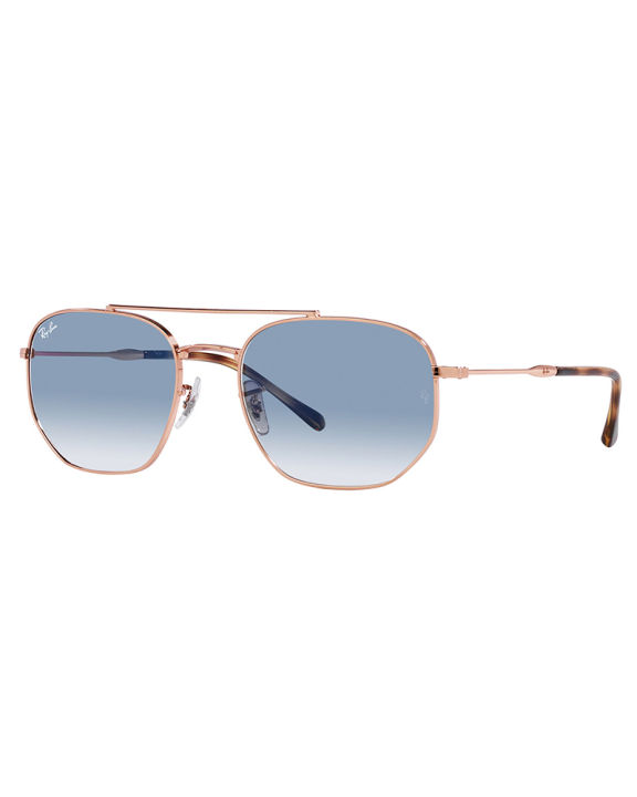 Ray-Ban Irregular Metal Polished Rose Gold Frame Blue Gradient Lenses ...