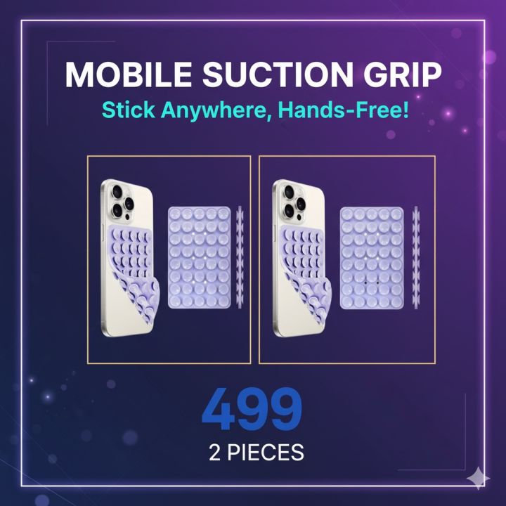 2 Pcs Silicone Suction Pad Phone Holder – Self-Adhesive Rubber Mat ...