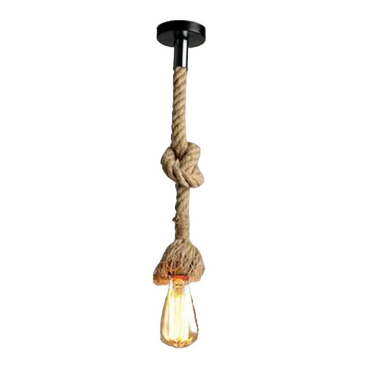 Rope Hanging Lamp - Rope Ceiling Light - E27 Industrial Retro Pendant ...