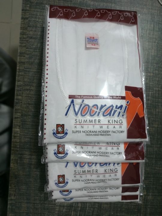 Pack of 3 Noorani Men's Banyan With Sleeves - Original Noorani Vest ...