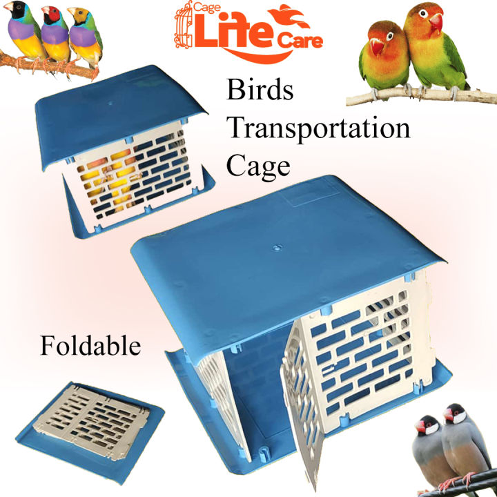 Plastic Folding Bird Travel Cage – Portable Cargo Carrier for Parrots ...