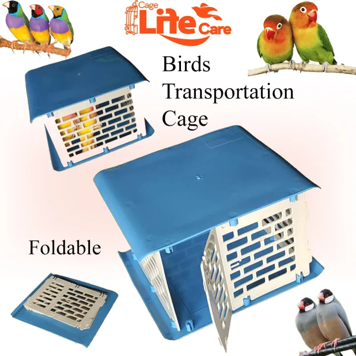 Plastic Folding Bird Travel Cage – Portable Cargo Carrier for Parrots ...