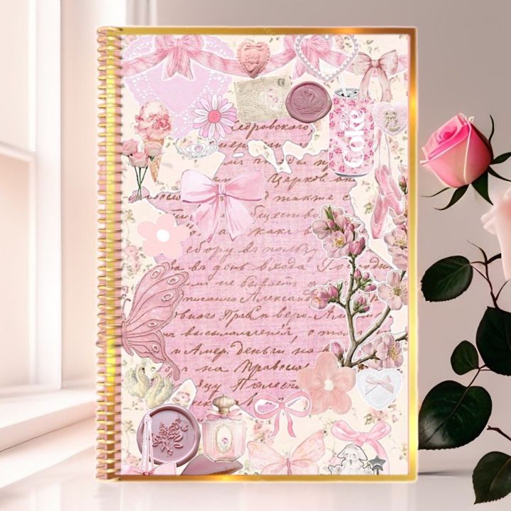 Vintage Love Letter Aesthetic Notebook - Premium A4 Spiral Journal for ...