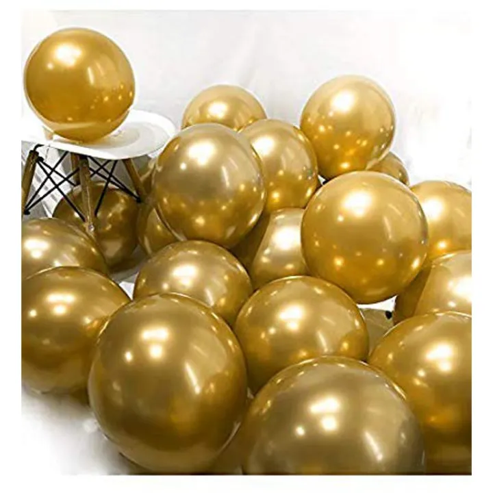 Pack of 20 Metallic Chrome Gold Shiny Balloons Large 14 Inch Latex ...