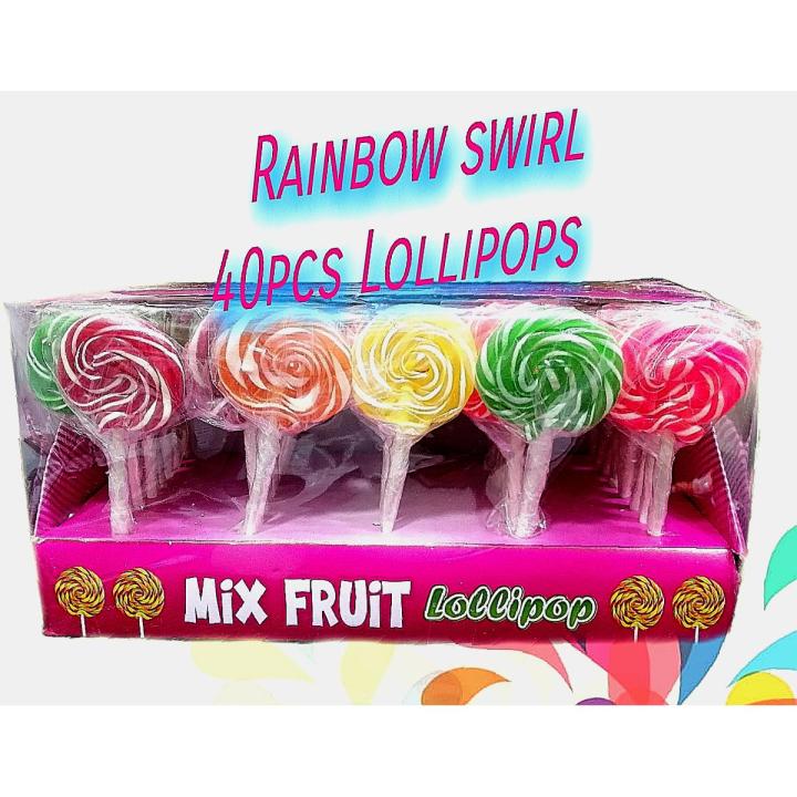 Mixed Fruit Flavor Lolipops Rainbow Swirl Lollipops Pack Best Big Gift ...