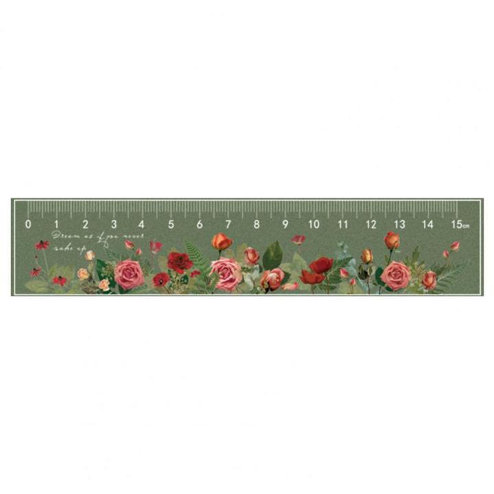 Straight Ruler Flower Pattern Double-duty Acrylic Student OMulti ...