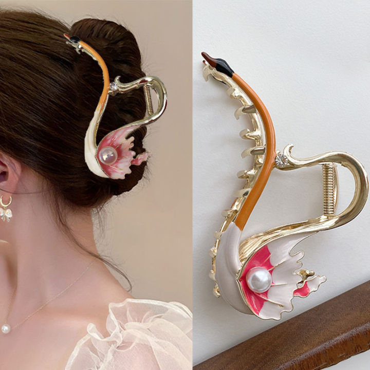 Animal Swan Hair Clip Large Metal Hair Claws for Women Girl Exaggerate ...