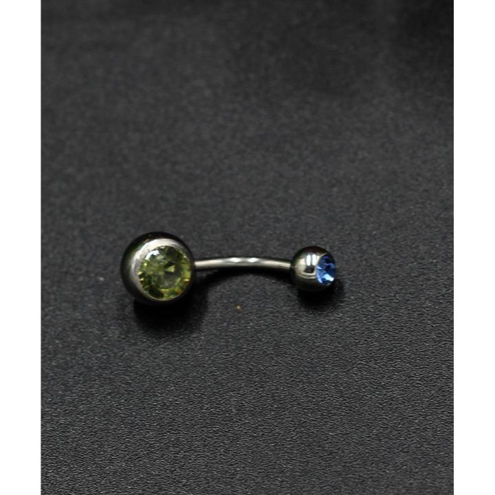 Navel Piercing Belly Button Bar Ring Gem Curved Crystal Steel ...