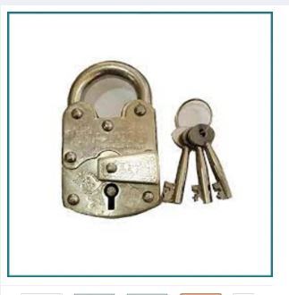 Desi Pad Lock Antique Style 2.5 inch size Brass Machine Heavy Duty 3 ...