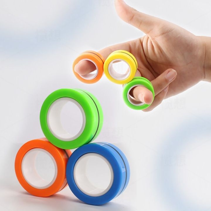 Pack of 3 Piece's - Random Color FinGears Magnetic Rings Anti-Stress ...
