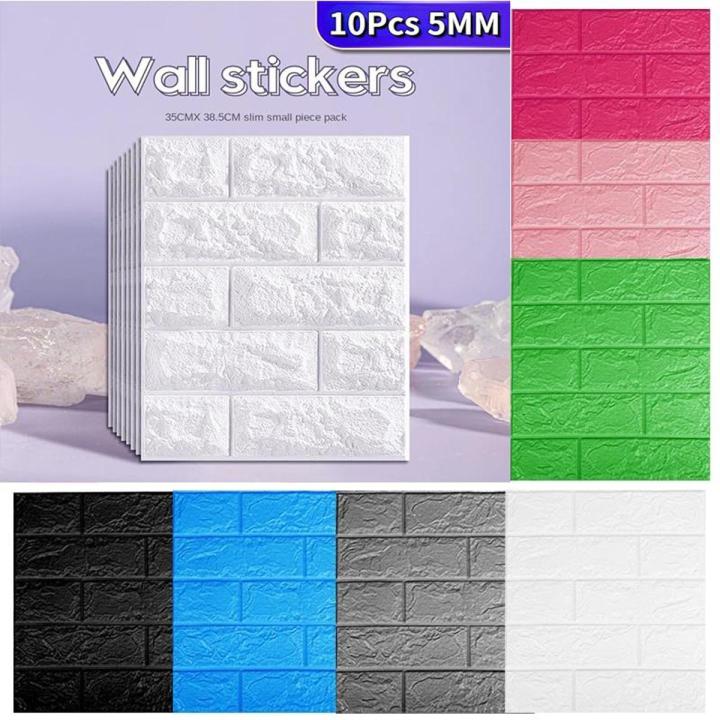 10/20 Pcs NEW 3D Brick Wall Stickers Wallpaper Decor Foam Waterproof ...