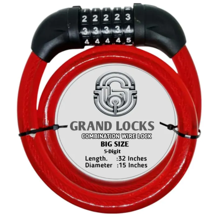 Grand Locks 5-Digit Password Bicycle Lock Mountain Road Bicycle Fixed ...