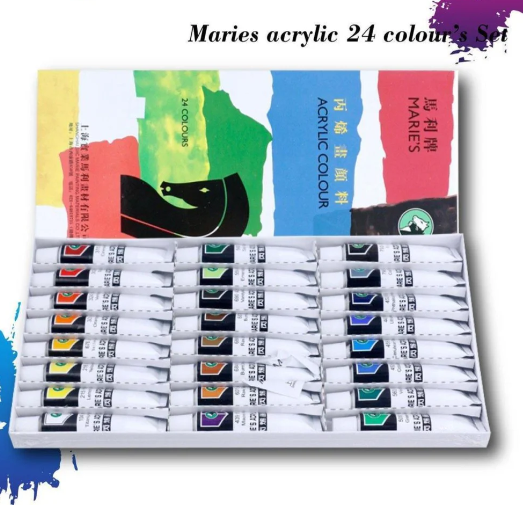 Marie's Acrylic Painting Colors - 12 and 24 colors set Acrylic Paint ...