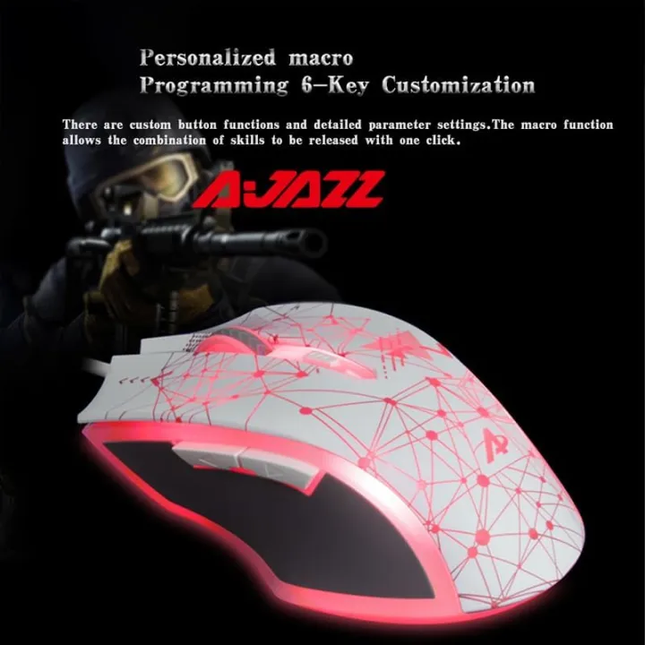 Ajazz AJ119 RGB Wired Gaming Mouse – 3200 DPI Optical Sensor, Ergonomic ...
