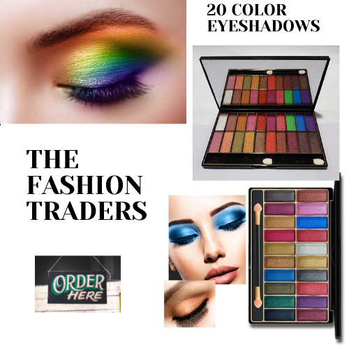 20 Color Glitter and Shimmer Eyeshadow Palette Professional Bridal ...