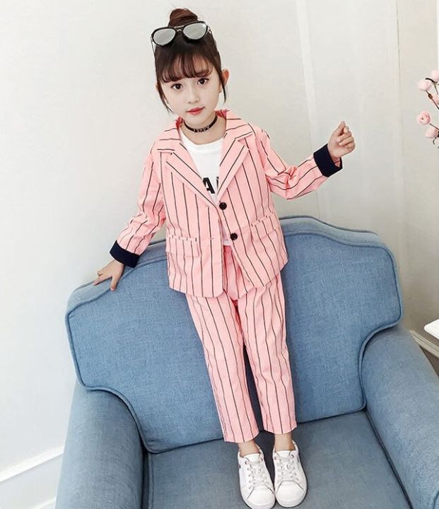 Kids girls Pink Blazer with pant children suit 2PCs 8-10yrs Size 11 ...