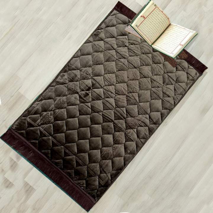 Premium foamy prayer mat -Soft Velvet foam Embossed padded jai namaz ...