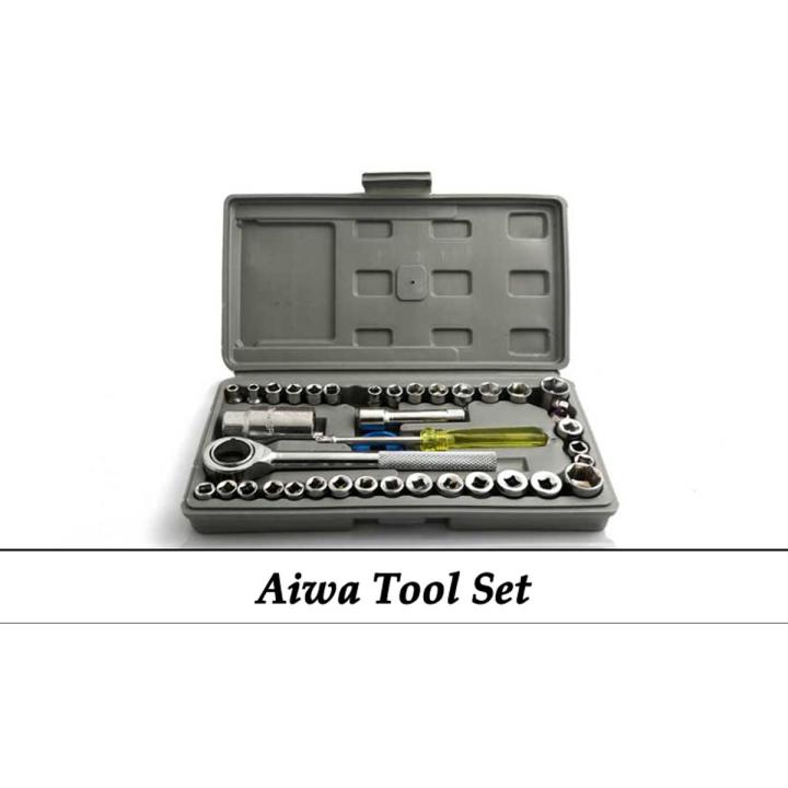 Original Aiwa 40 Piece Toolkit Tool kit Combination Socket Ratchet ...