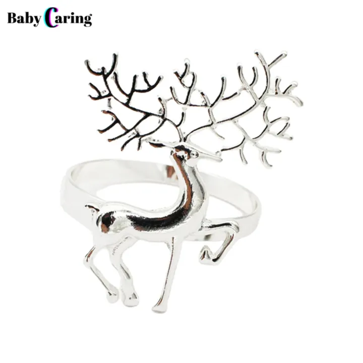 Napkin Buckle Christmas Deer Pattern Xmas Deer Napkin Ring | Daraz.pk