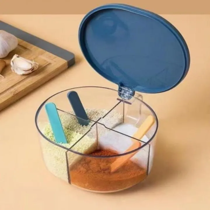 4 Compartments Spice Box | Masala Box for Kitchen | Plastic Spice ...