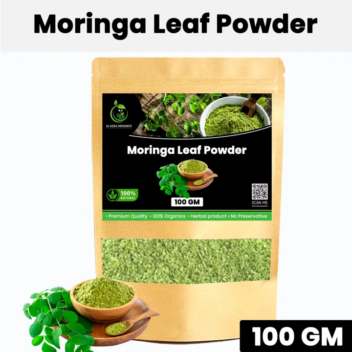 Organic Moringa Leaf Powder Boost Metabolism 100g | Daraz.pk