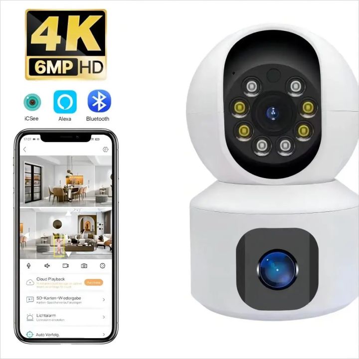 4MP HD (2+2) Dual Lens Smart 1080p WiFi Security Camera | Wireless ...
