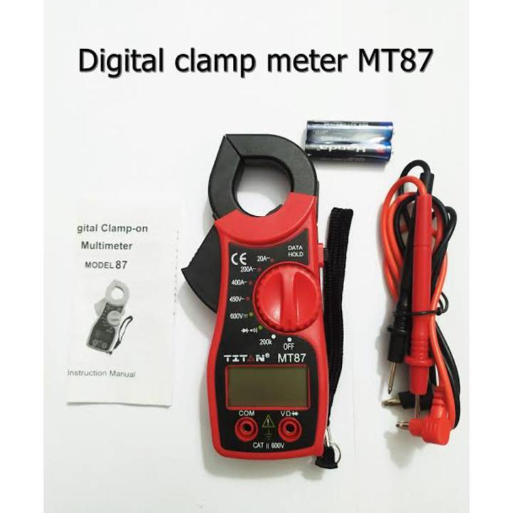 MT87 Professional LCD Digital Clamp Meter Multimeters Voltmeter Ammeter ...