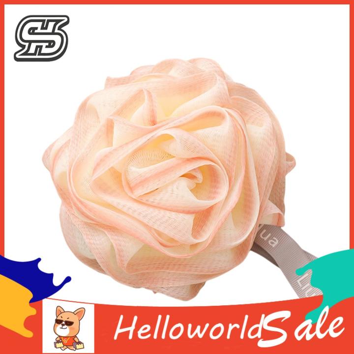 HelloWorld Bathing Scrubber Skin-affinity PE Rose Cleaning Brush Shower ...
